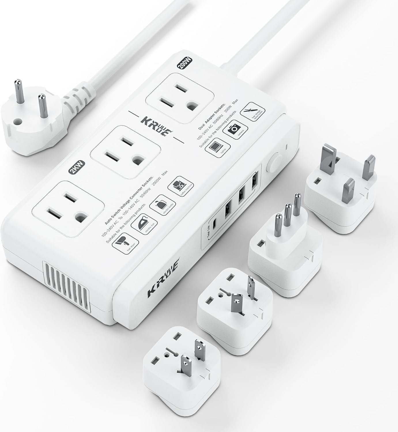 220v to 110v Voltage Converter Adapter: International US to Europe ...