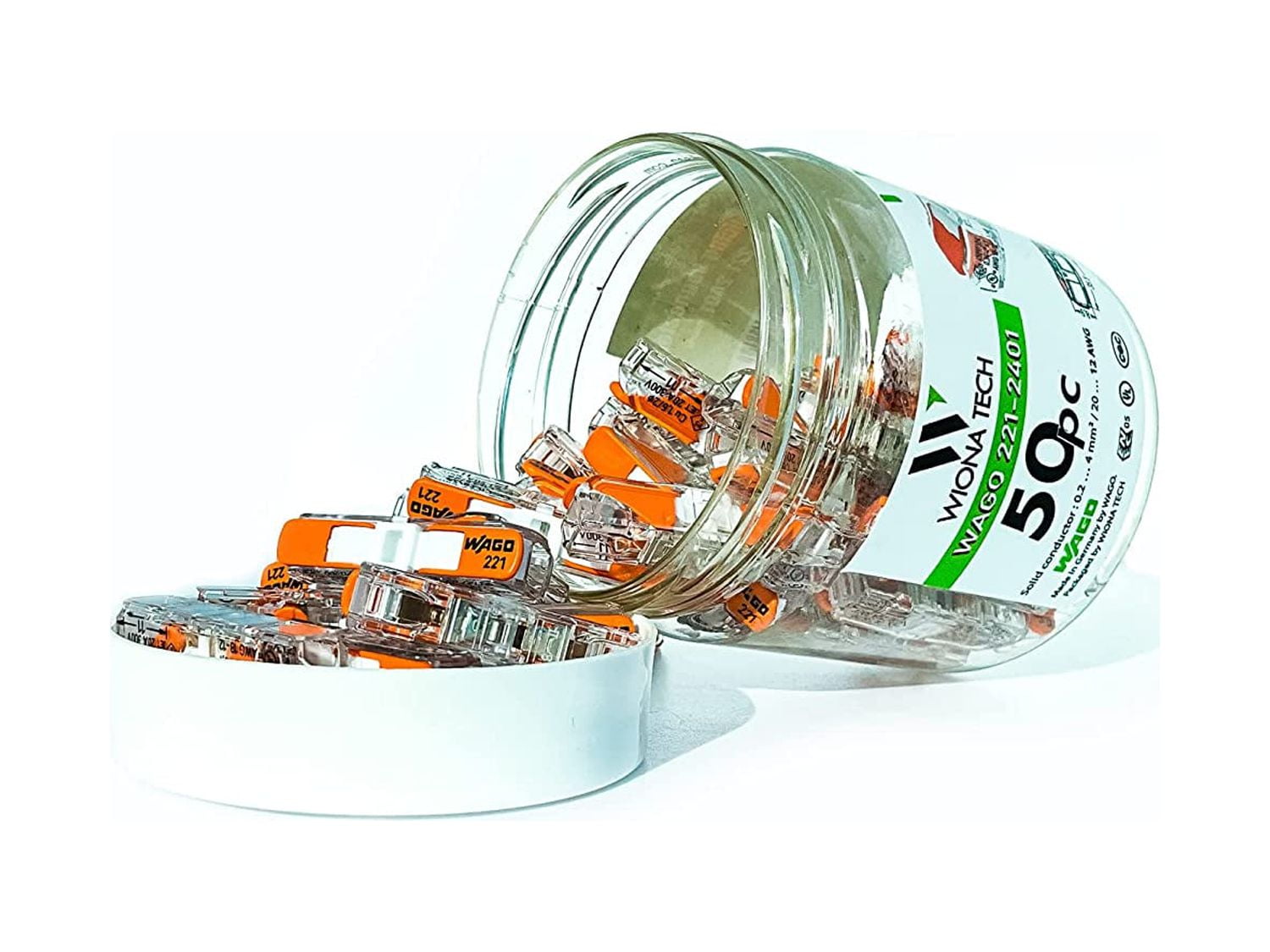 221-2401 WAGO Wire Connectors with Lever Nuts | Inline Splicing ...