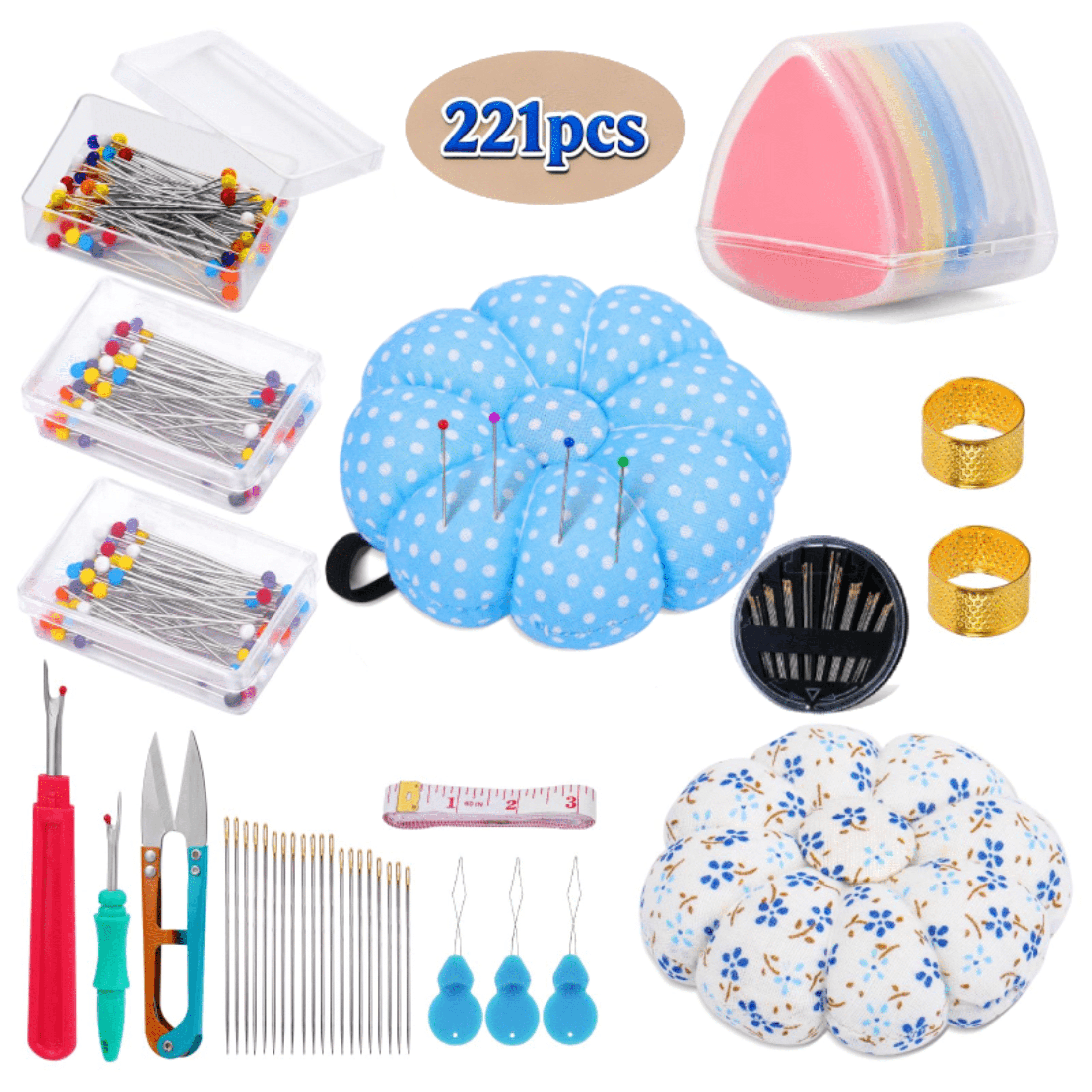 221 Pcs Sewing Kit for Adults, Needle and Thread Kit, Professional ...