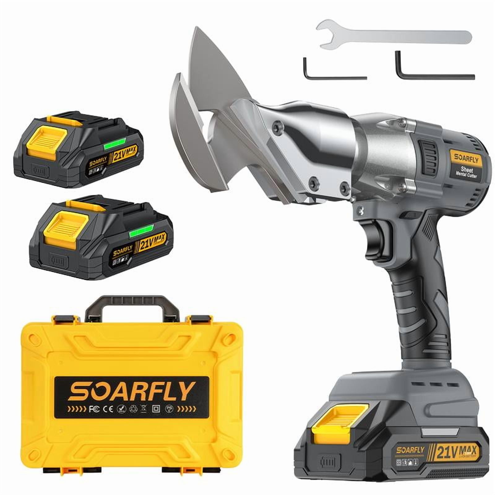 221 ft-lb Torque Metal Shears with 2×21V Battery, 360 Degree Swivel ...