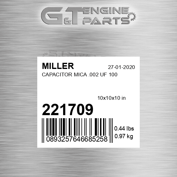 221709 CAPACITOR MICA .002 UF 100 fits Miller (New OEM) - Walmart.com