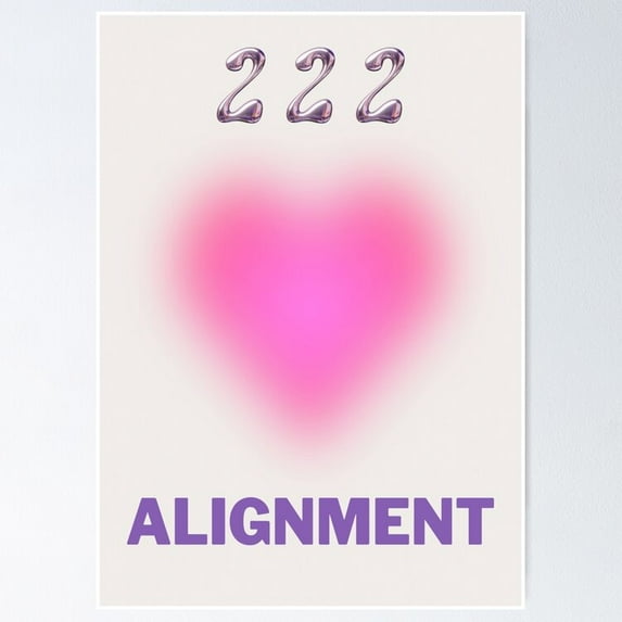 222 ANGEL NUMBER AURA HEART UNFRAMED Poster, 12x18 - Walmart.com