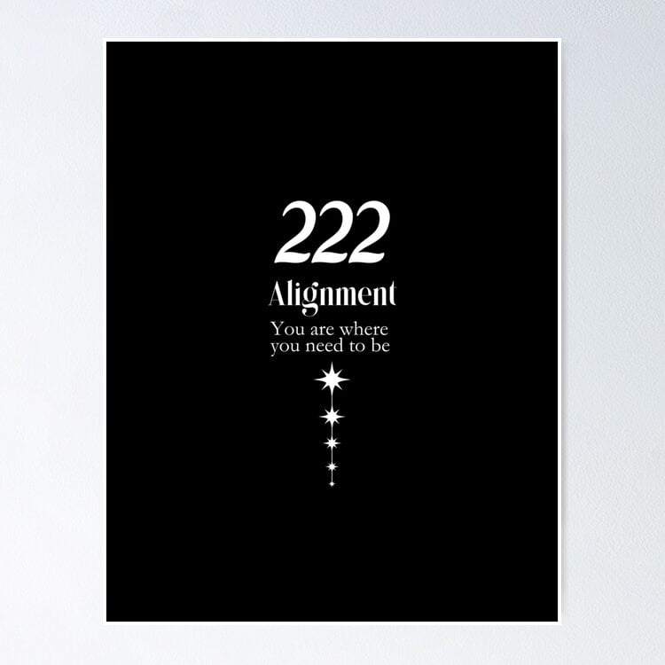 222 Angel Number (Alignment) UNFRAMED Poster, 8x12 - Walmart.com