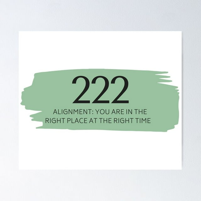 222 Angel Number Green Poster- Unframed Poster | Wall Art | Perfect For ...