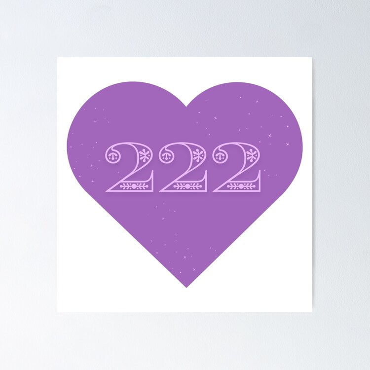 222 Angel Number Heart Poster- Unframed Poster | Wall Art | Perfect For ...