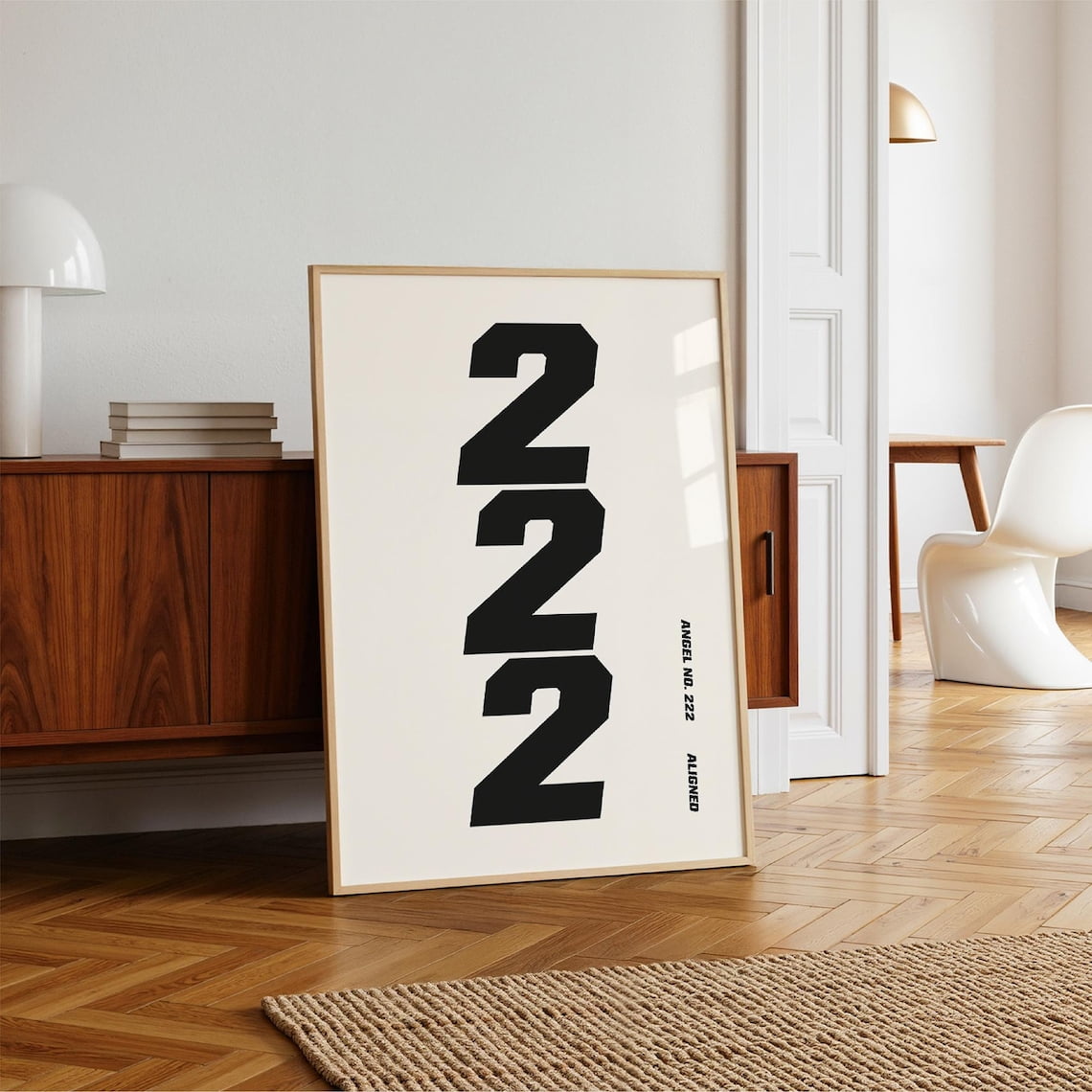222 Angel Number Print, Bold Y2K Print Home Decor #807, Stretched ...