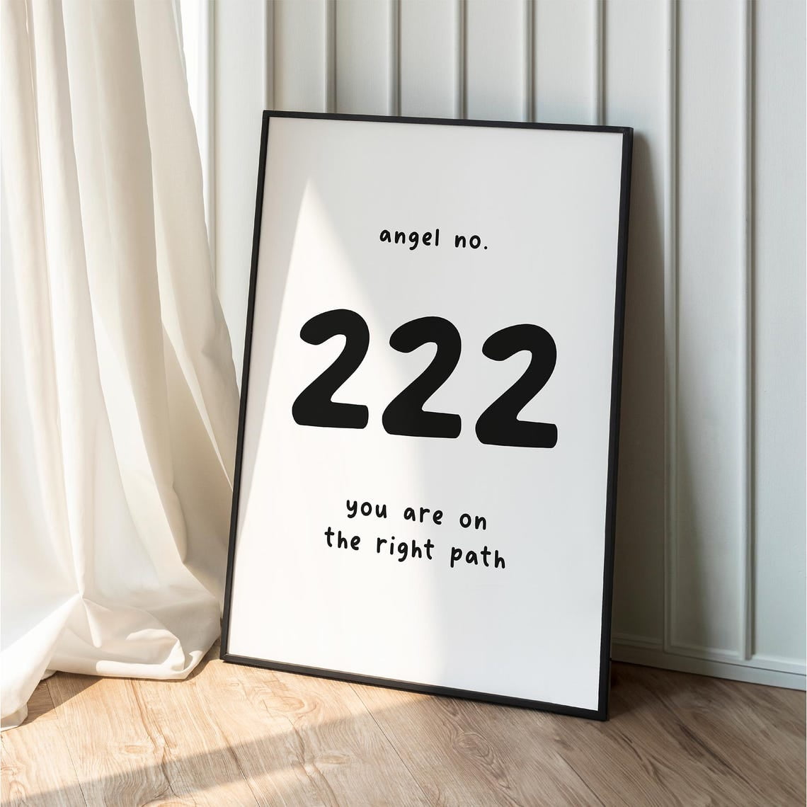 222 Angel Number Print, Minimalist Affirmation Wall Art Home Decor #688 ...
