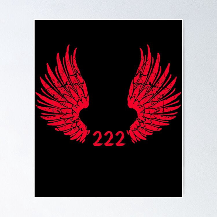 222 Angel Number Red Gift Poster- Unframed Poster | Wall Art | Perfect ...