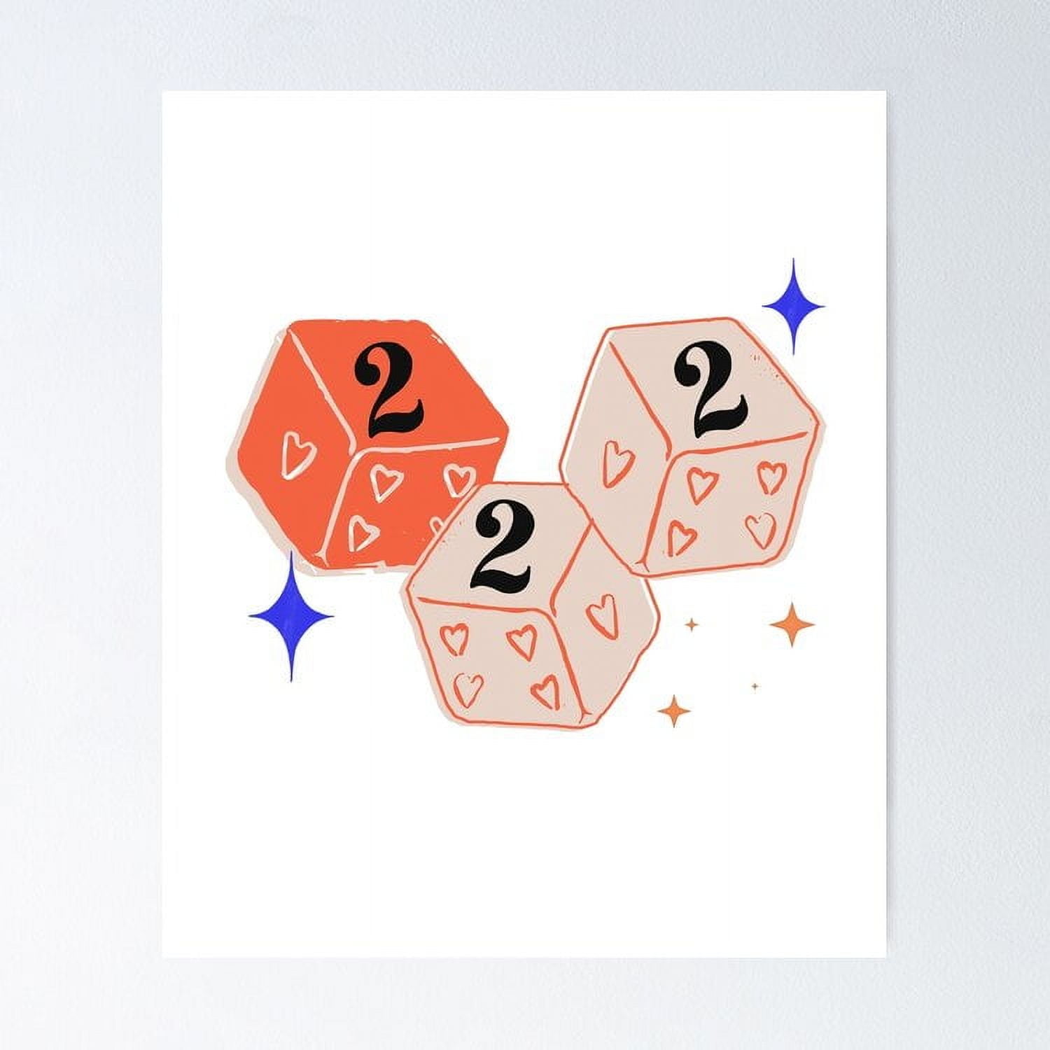 222 Dice Angel Numbers UNFRAMED Poster, 12x18 - Walmart.com