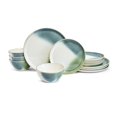 222 Fifth Color Block Reactive Dinnerware Set, 12-piece, Green/Blue ...
