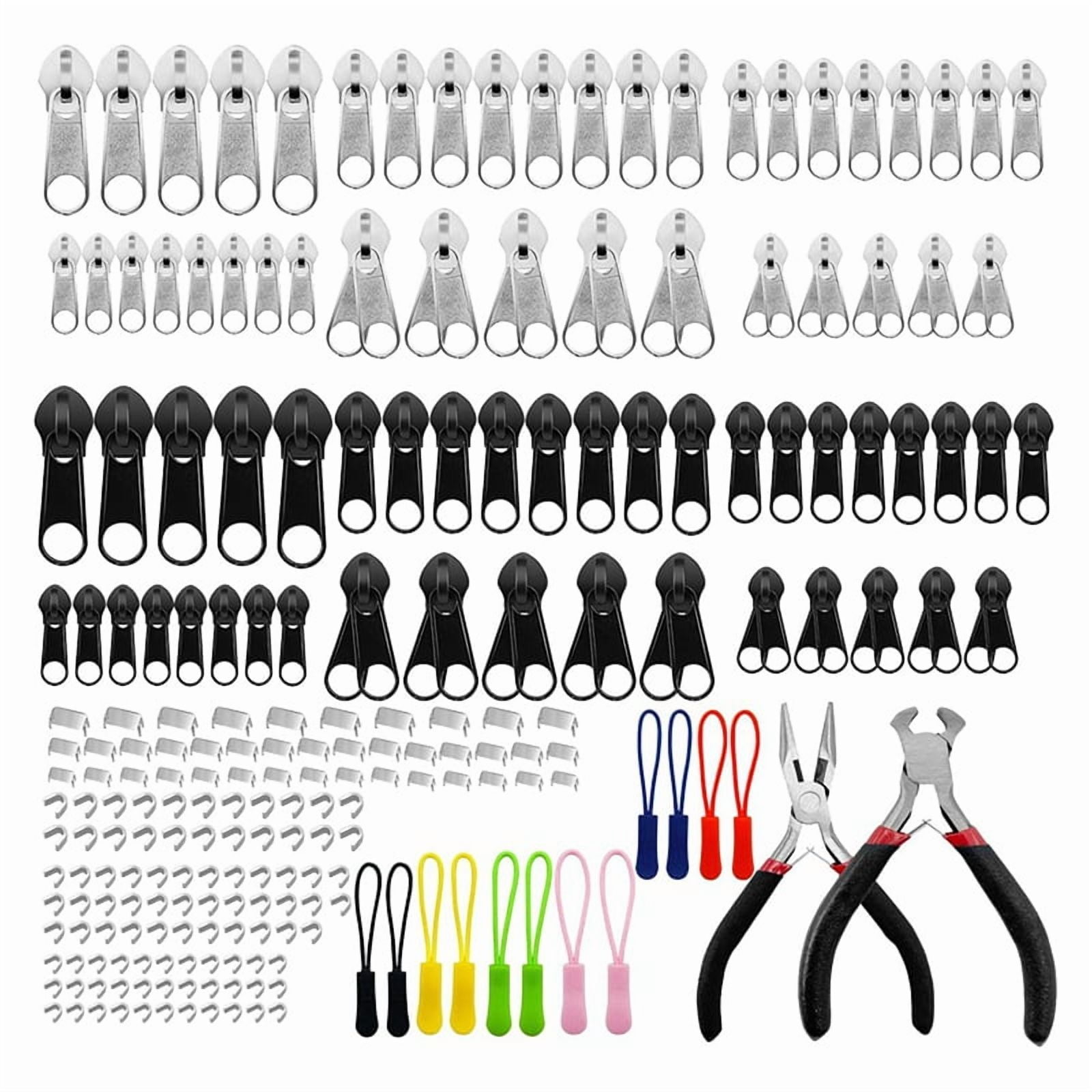 222 Piece Zipper Repair Kit, Zipper Sliders, Zipper Puller Replacement ...