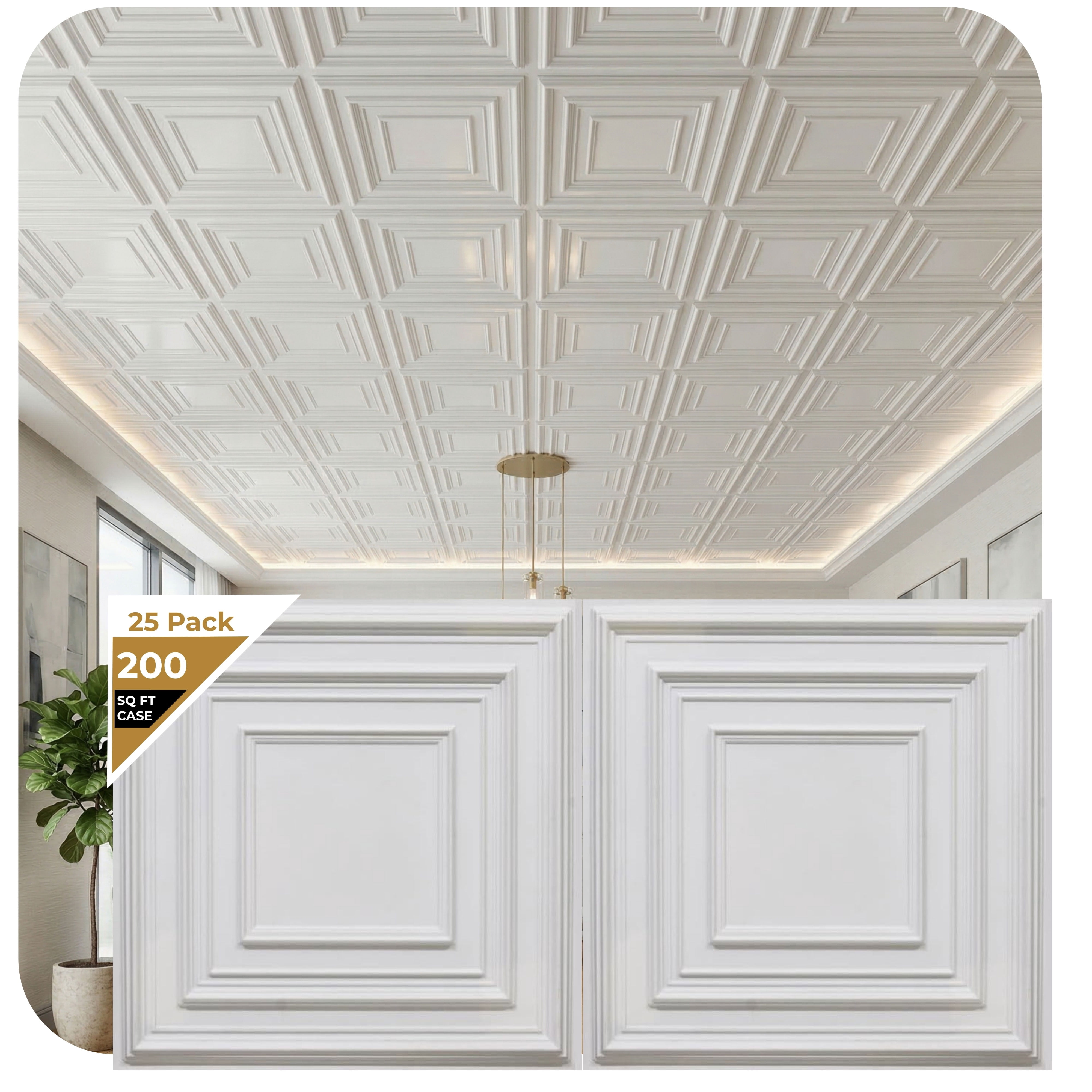 222-Schoolhouse 2 ft. x 4 ft. PVC Lay-in or Glue-up Ceiling Tile in ...