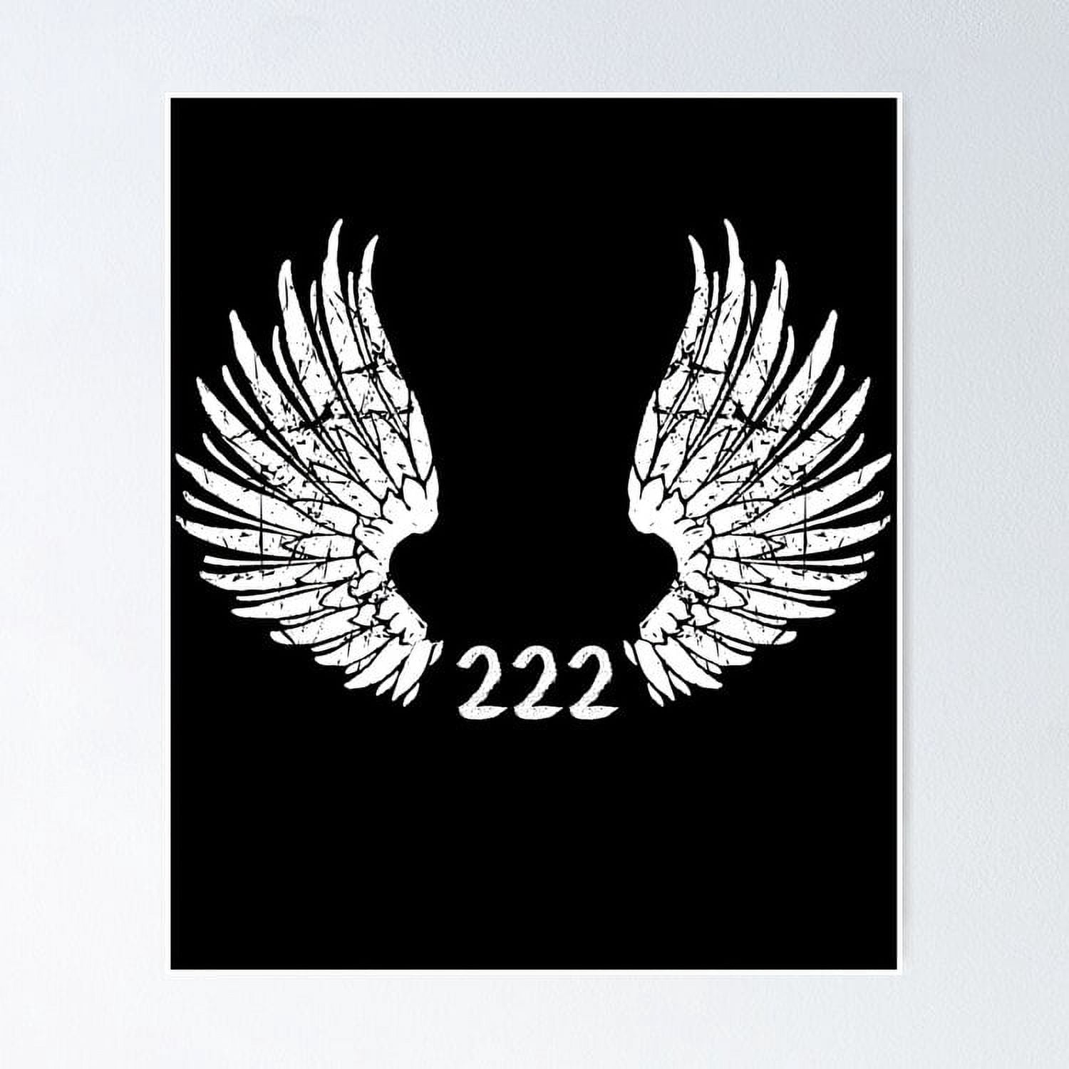 222 angel number white gift UNFRAMED Poster, 12x18 - Walmart.com