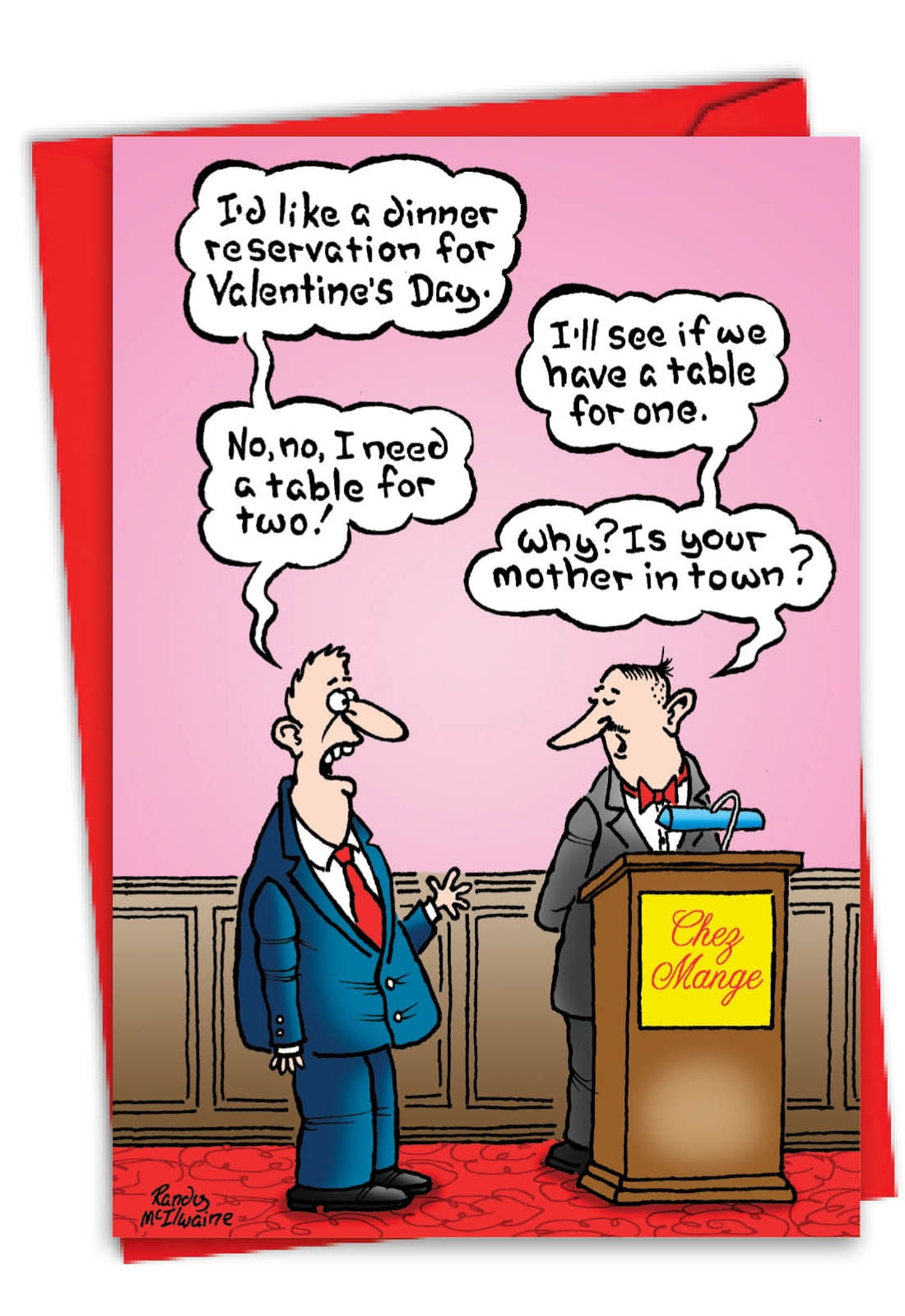 2220 Funny Valentine's Day Greeting Card 'Dinner Reservation Joke ...