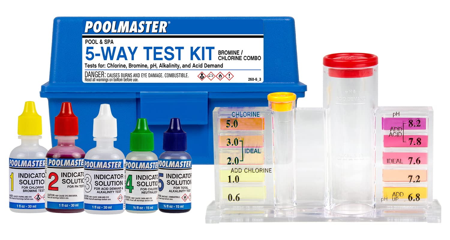 22260 5-Way Swimming Pool or Spa Water Chemistry Test Kit with Case ...