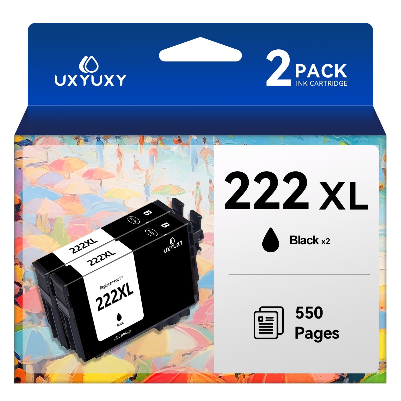 222XL Black Ink Cartridge for Epson 222 Ink for Epson Expression Home ...