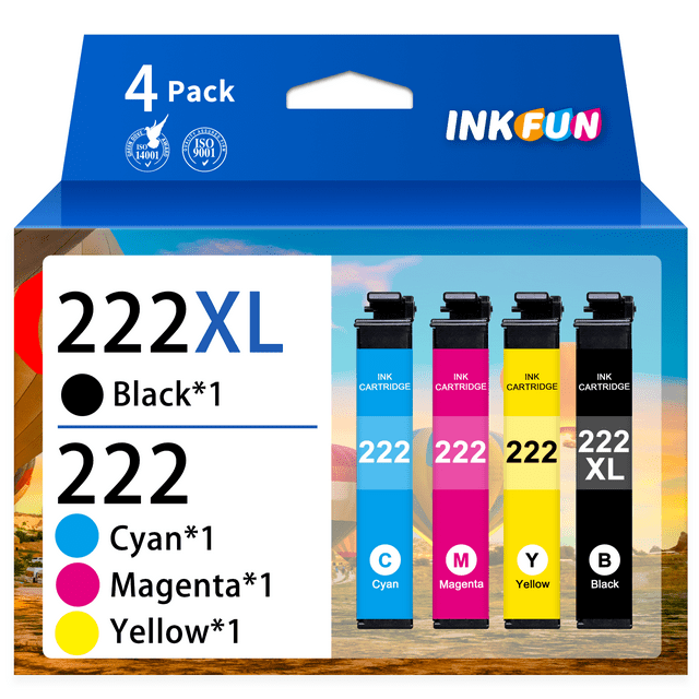 222XL Ink Cartridges for Epson 222 222XL T222 T222XL Ink Cartridges ...