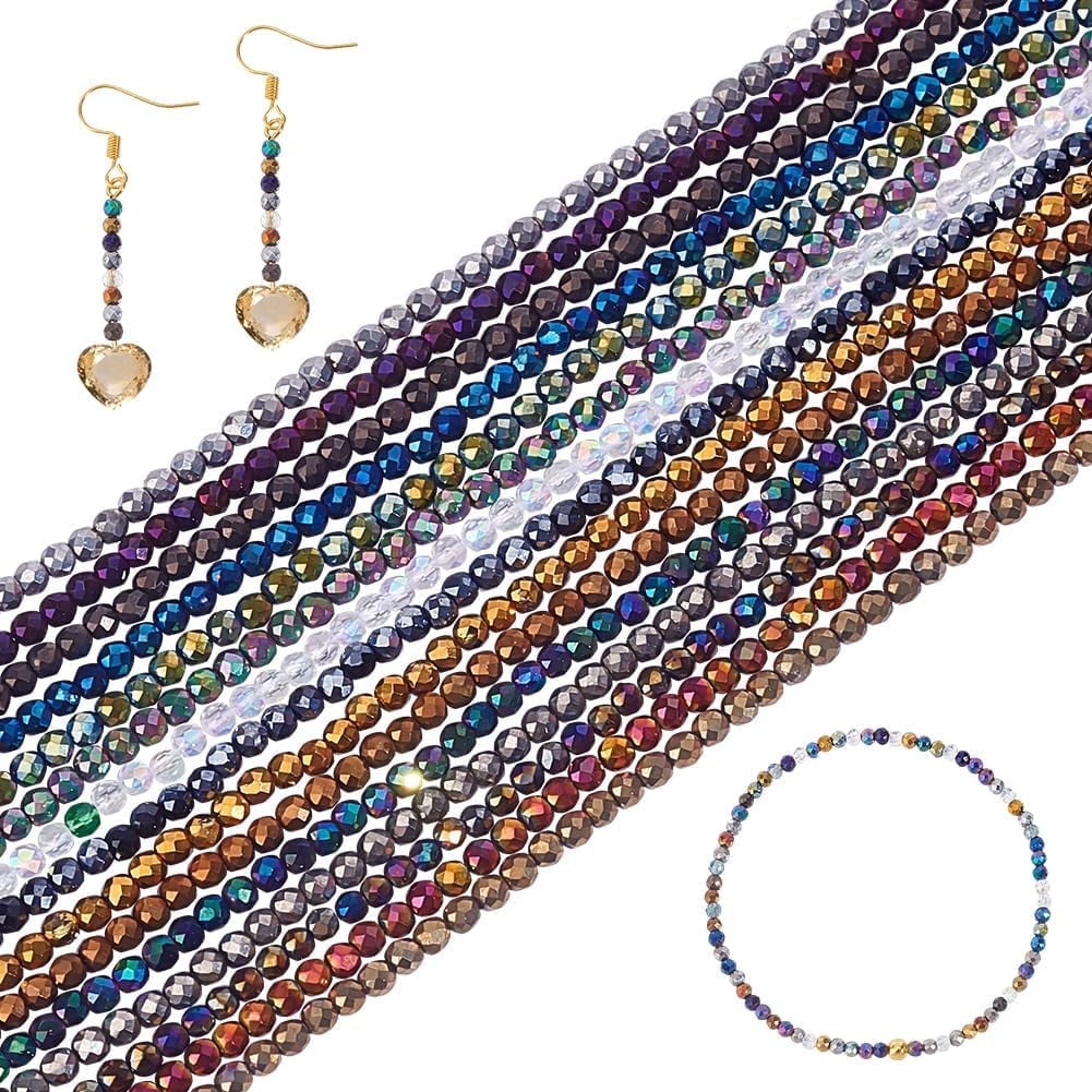 2235pcs 15Strand 3mm Crystal Faceted Glass Beads Rondelle Crystal Beads ...
