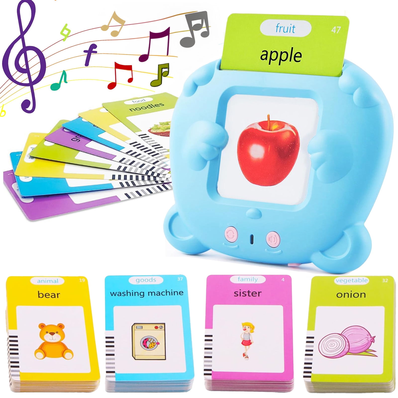 224 Talking Flash Cards Learning Toys for 2 3 4 5 6 Years Old Boys ...