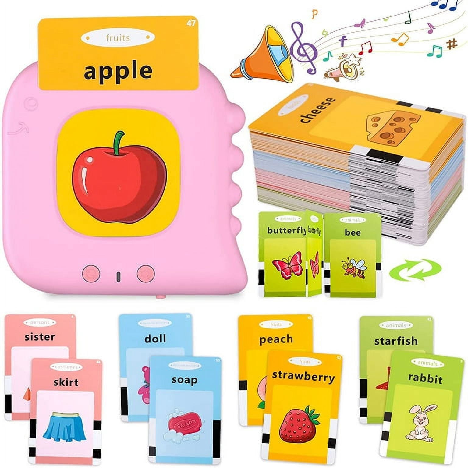 224 Talking Flash Cards for Toddlers 2-4 Years,Pocket Speech for ...