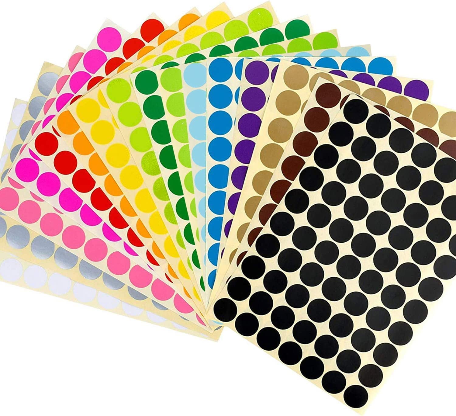 2240 Pcs 3/4" Round Dot Stickers,Color Coding Circle Sticky Dot Labels ...