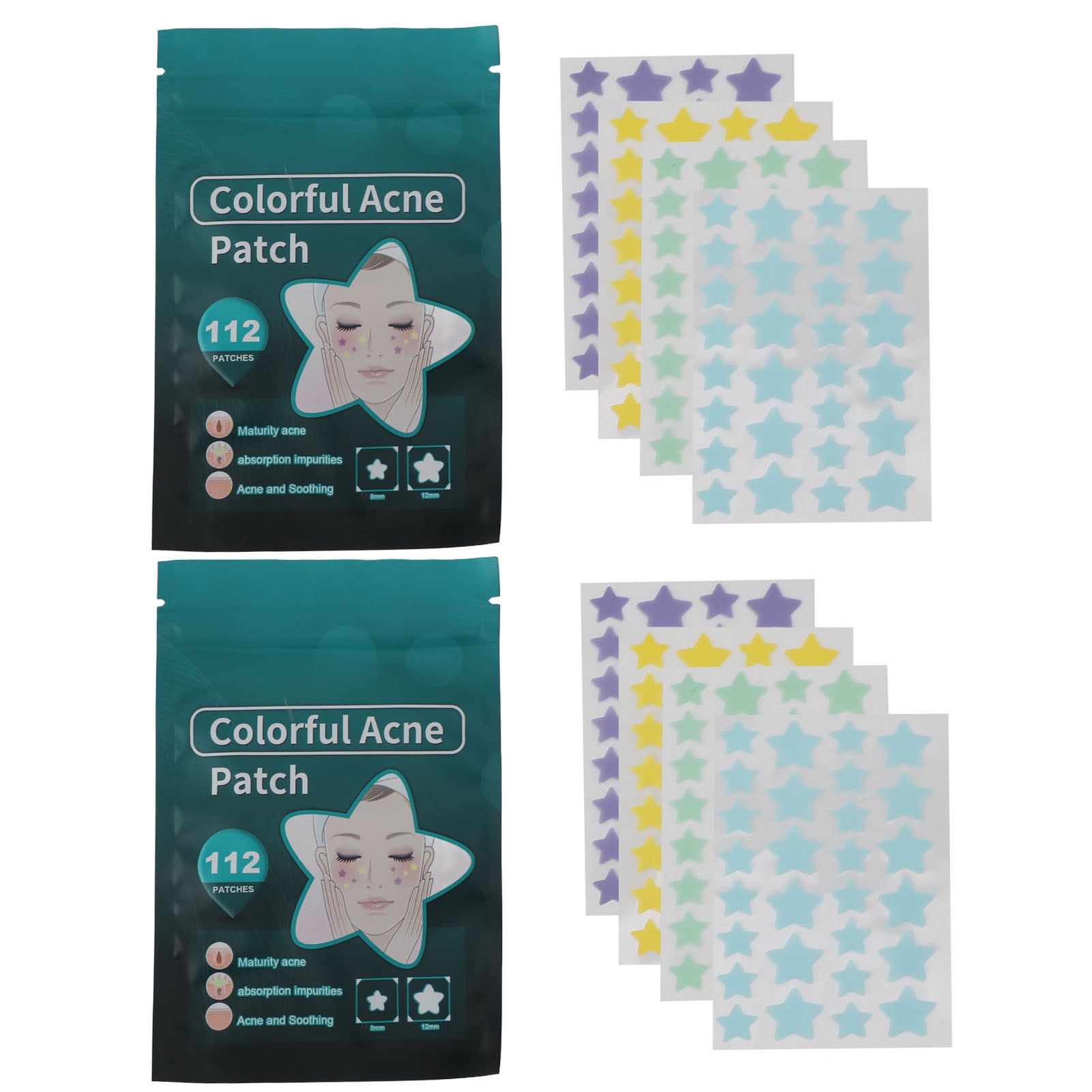 224pcs Face Zit Patch Gentle Cute Star Shaped Absorbing Pimple Cover ...