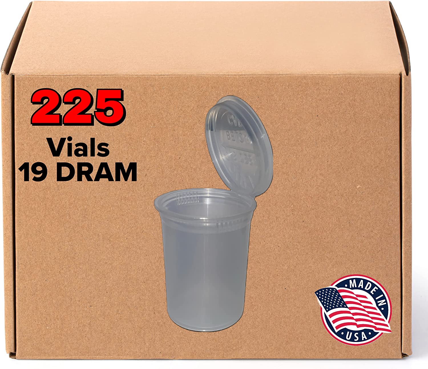 225 Pack of Pop Top Containers DRAM 19 Bottles (Transparent)(2.75In ...