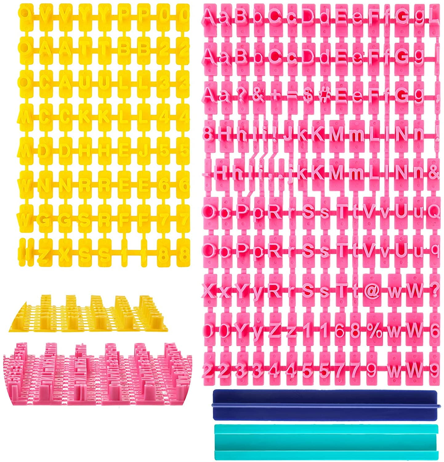 225 Pcs Alphabet Number Punctuation Cookie Letter Biscuit Stamp Cookie ...