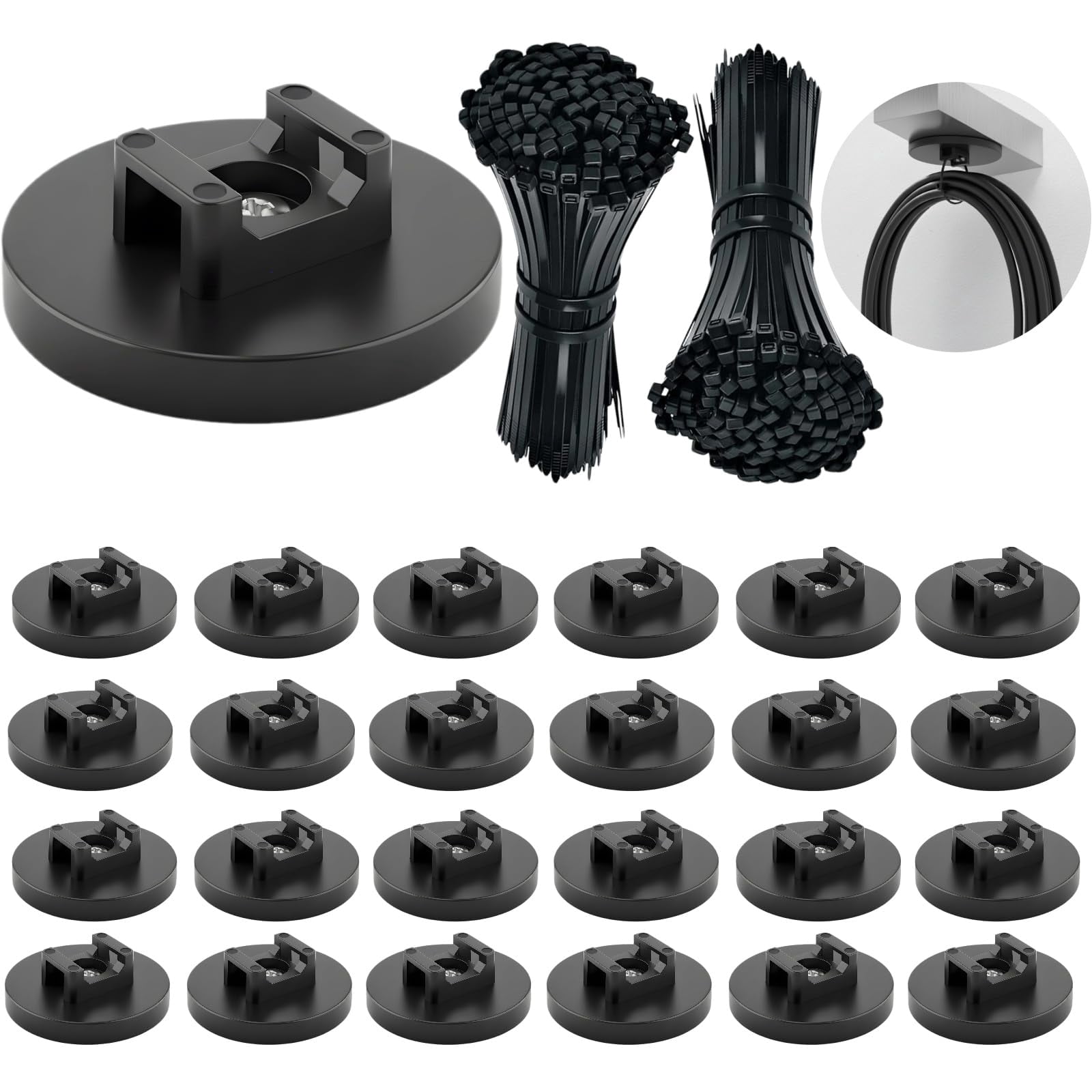 225 Piecesic Zip Tie Mount Set 25 Cable With 200 Ties Strong Wire ...