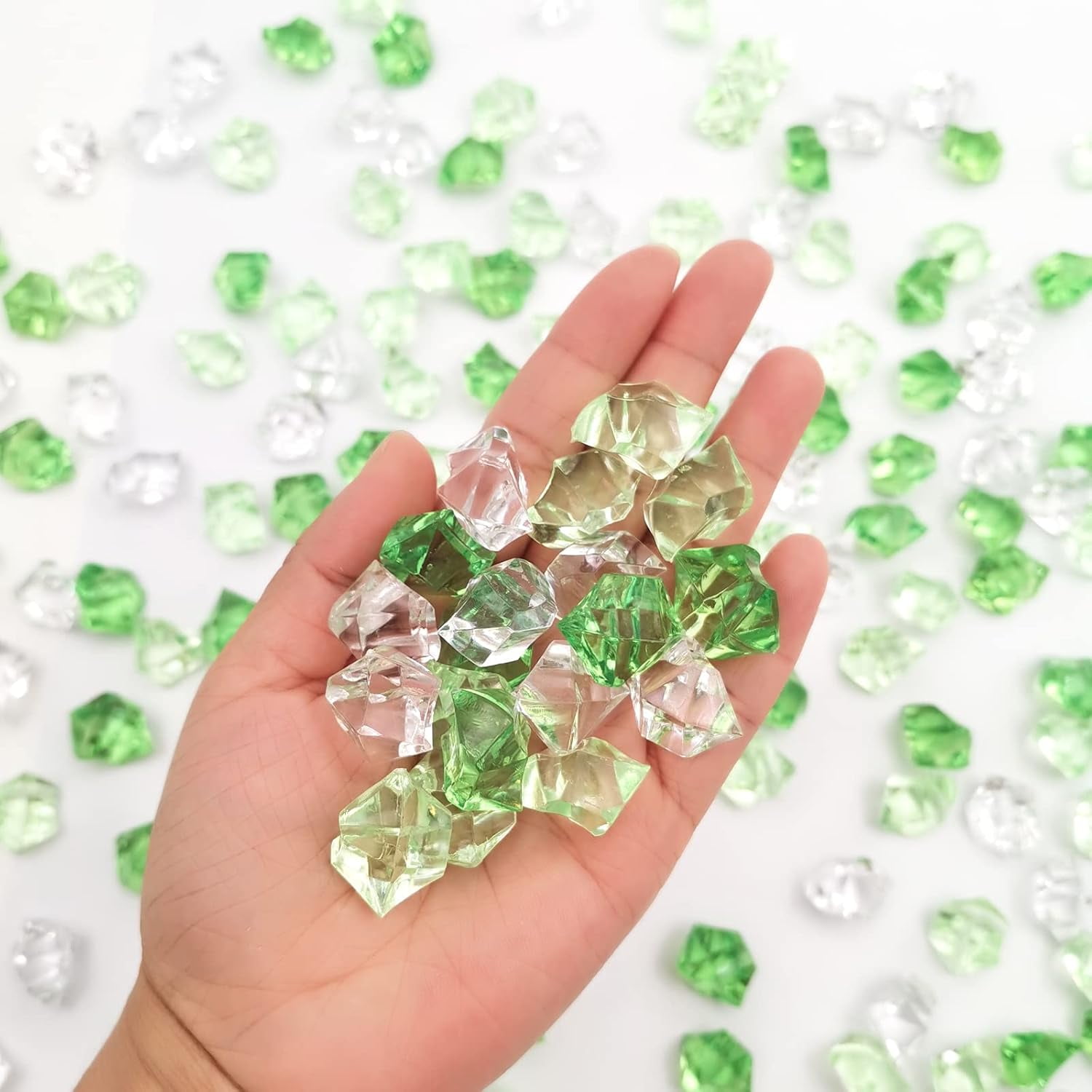 225 pcs Fake Crushed Ice Cube, Assorted Colors Fake Diamond Acrylic ...