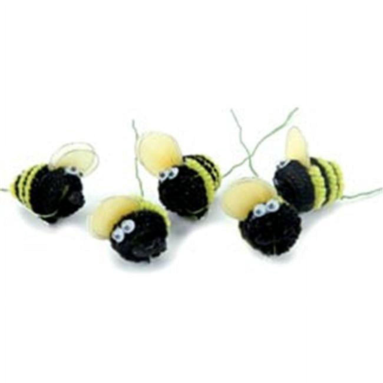 225134 Chenille Bees 1 in. 5-Pkg-Black & Yellow - Walmart.com