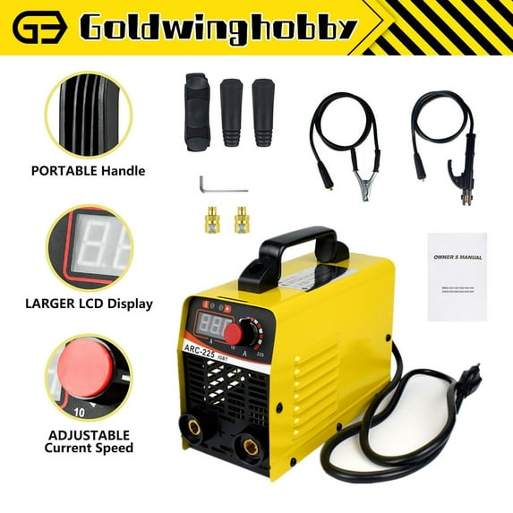 225A MMA ARC Mini Electric Welding Machine Kit IGBT DC Inverter Digital ...