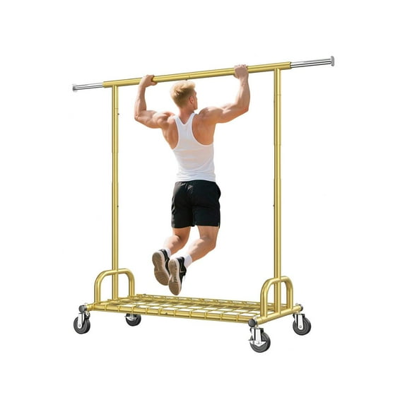 225LBS Heavy Duty Rolling Clothing Rack，Commercial Collapsible Garment ...