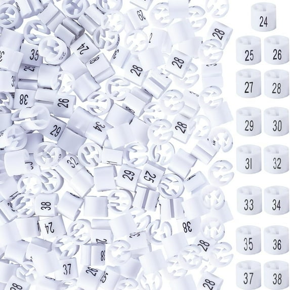 225Pcs 24~38 Hanger Size Markers 15 Style Label Plastic Color Tags ...