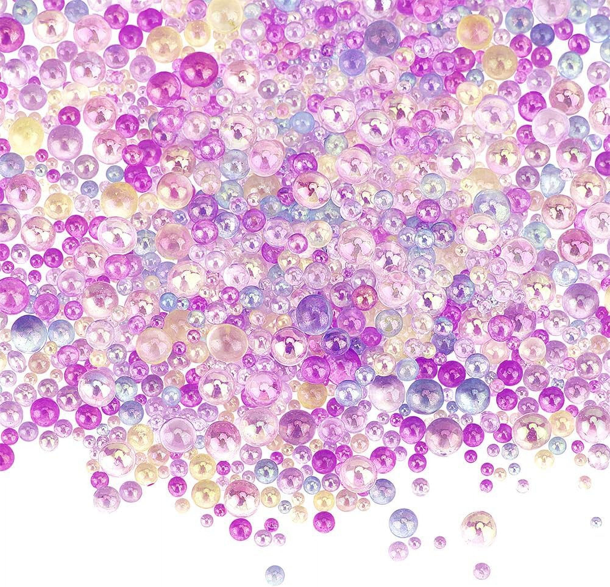 225g 0.4~3mm Glass Bubble Beads No Hole Micro Caviar Beads Iridescent Water Droplets Bubble ...