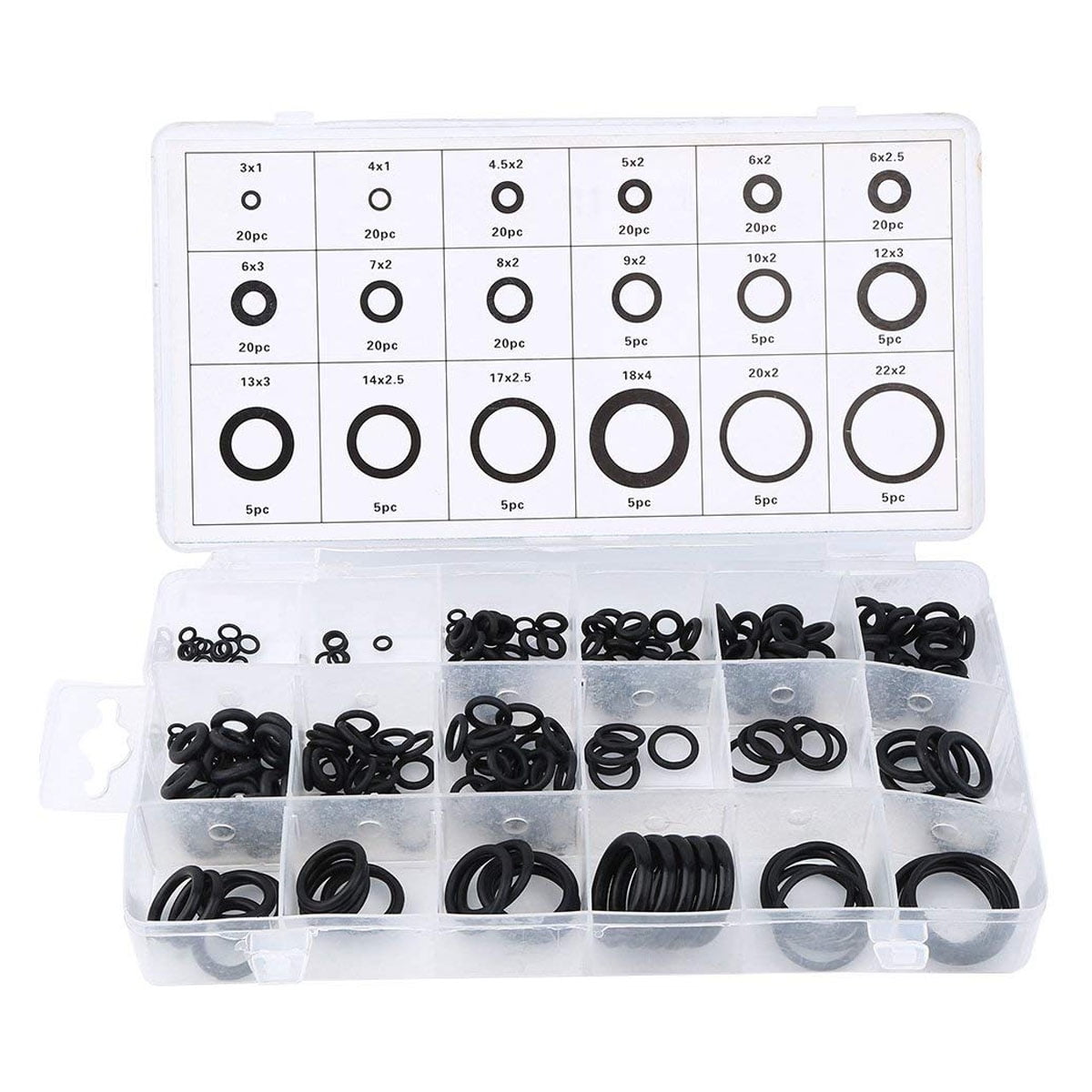 225pcs Rubber O-Ring, 18 Sizes O-Ring Assortment Kit, Sealing Gasket ...