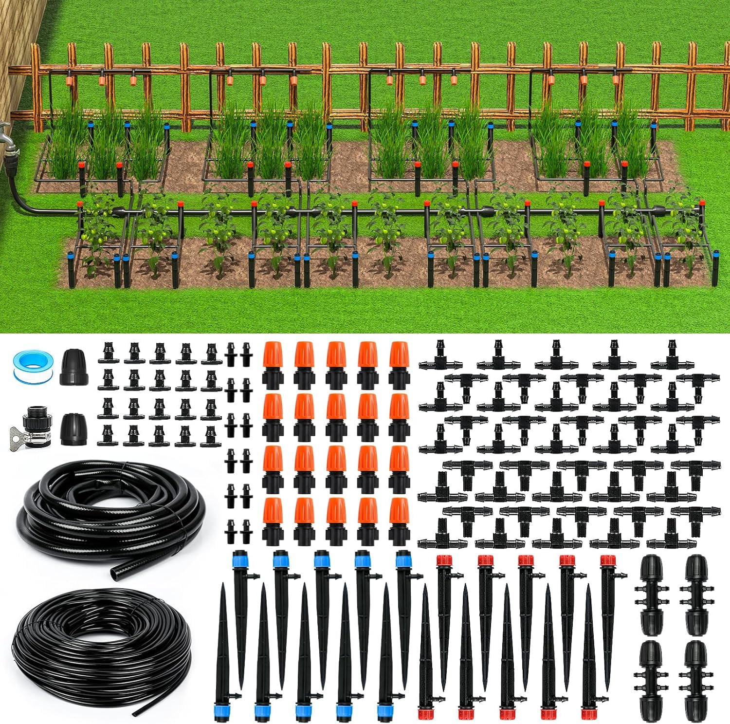 226FT Greenhouse Micro Drip Irrigation Kit, Automatic Patio Plant ...