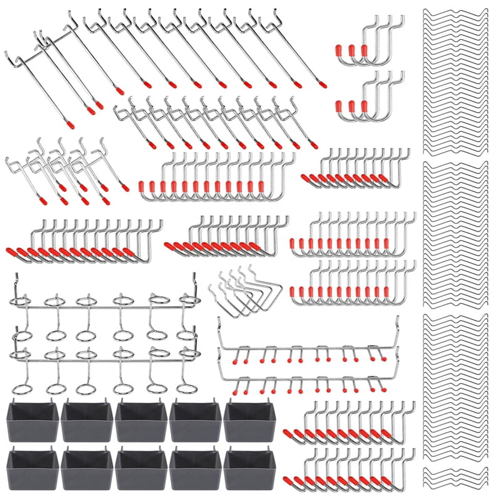 228 Pcs Pegboard Hooks Assortment with Metal Hooks Sets, Pegboard Bins ...