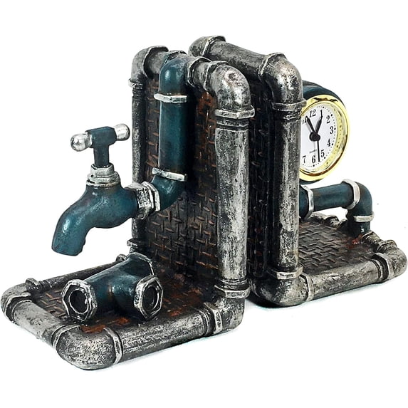 22852 Decorative Bookends Industrial Pipe Book Ends Bookshelves ...