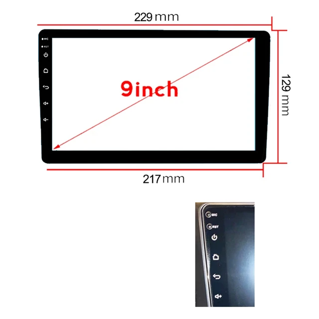 229*129*217mm for 9 10 Inch Radio Stereo DVD Touch Full LCD Screen for ...