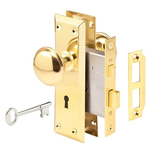 2293 1-3/8 In.-1-3/4 Prime-Line E Mortise Keyed Lock Set with Polished ...