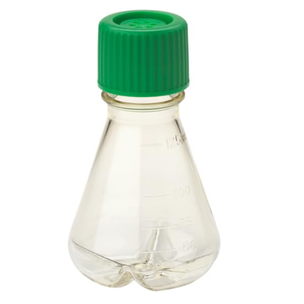 229823 125mL Erlenmeyer Flask, Vent Cap, Baffled Bottom, PC, Sterile ...