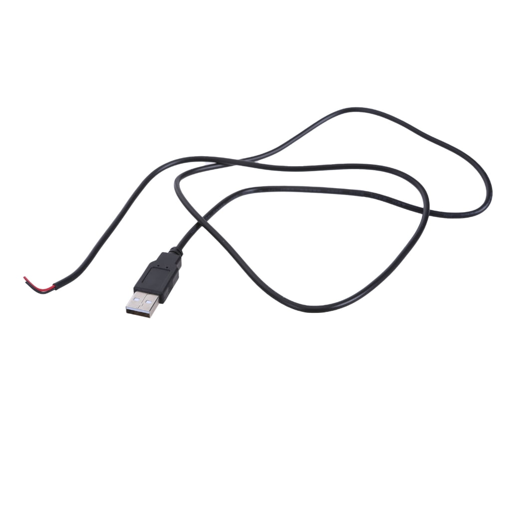 22AWG USB Male Charging Cord Open End Cable for Repair LED Light Fan ...
