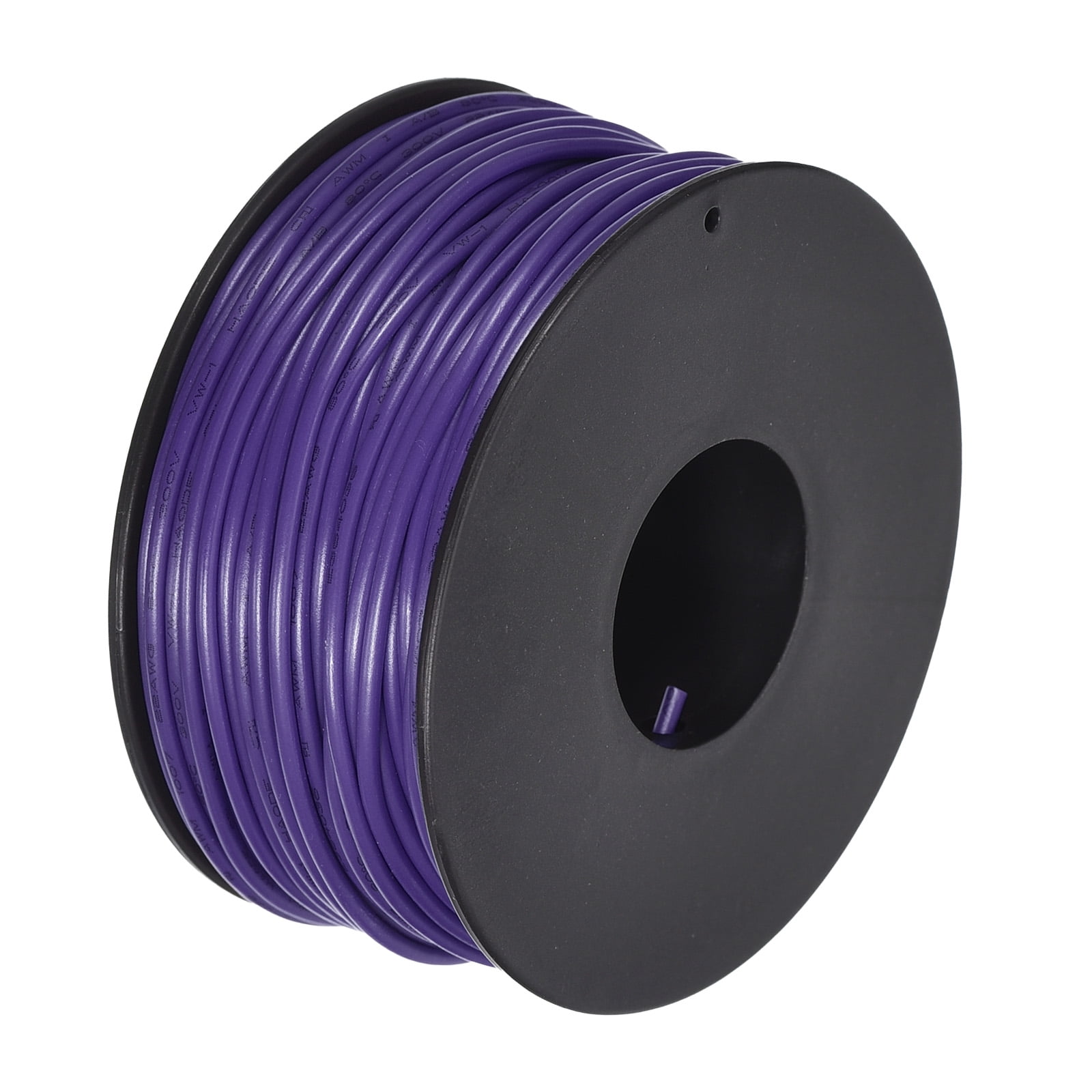 Uxcell 22AWG Stranded Wire Hookup 30M/100ft Purple, Electrical Wire ...