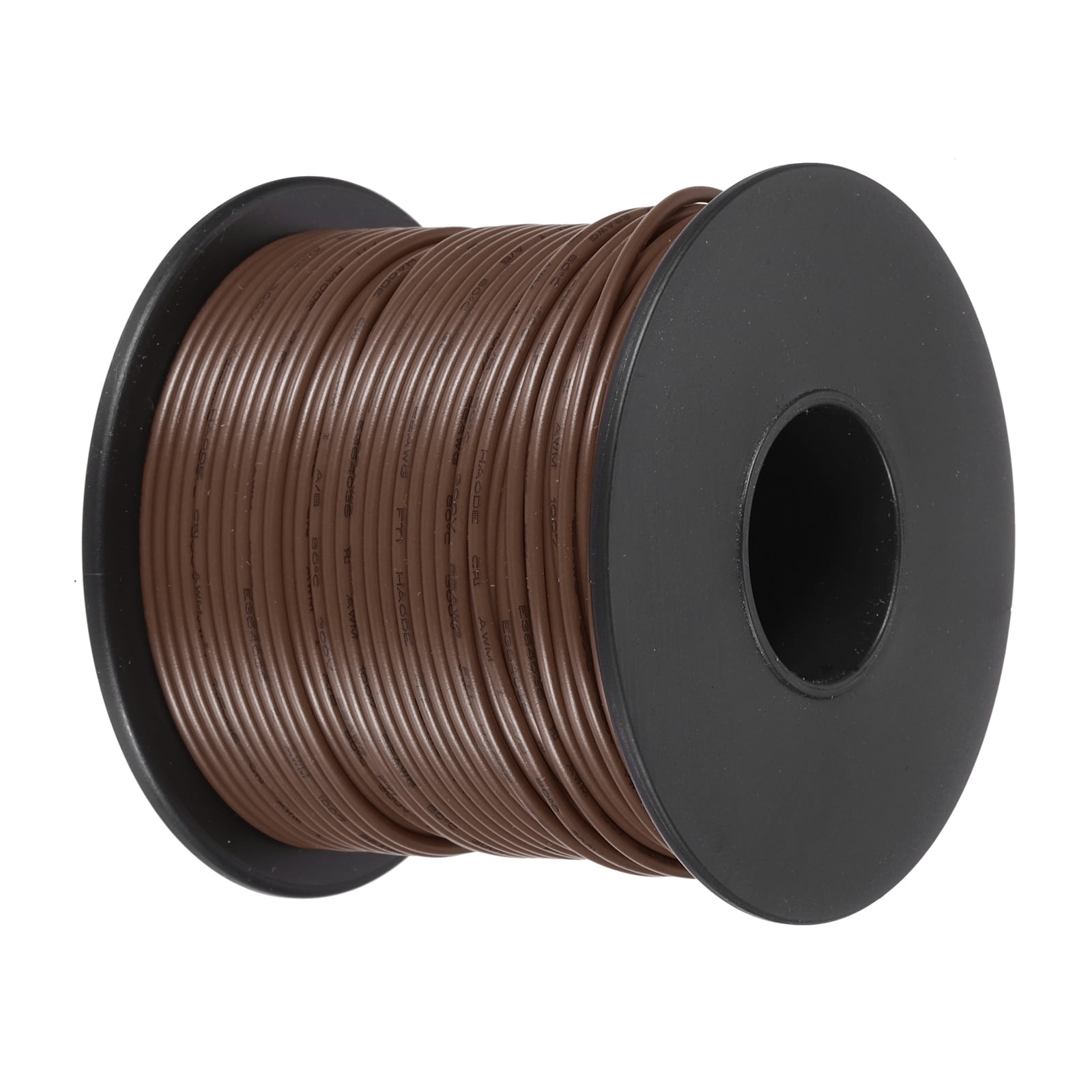 Uxcell 22AWG Stranded Hookup Wire 50m/164ft Brown, Electrical UL1007 ...
