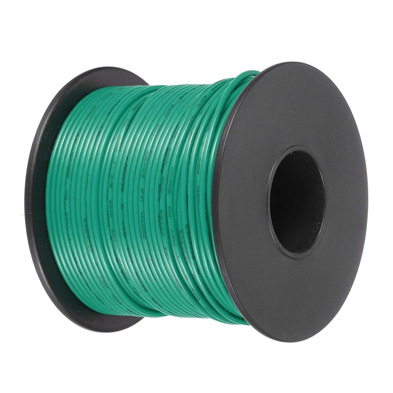 Uxcell 22AWG Stranded PVC Hookup Wire 50m/164ft Green, Electrical UL1007 Spool Tinned Copper ...