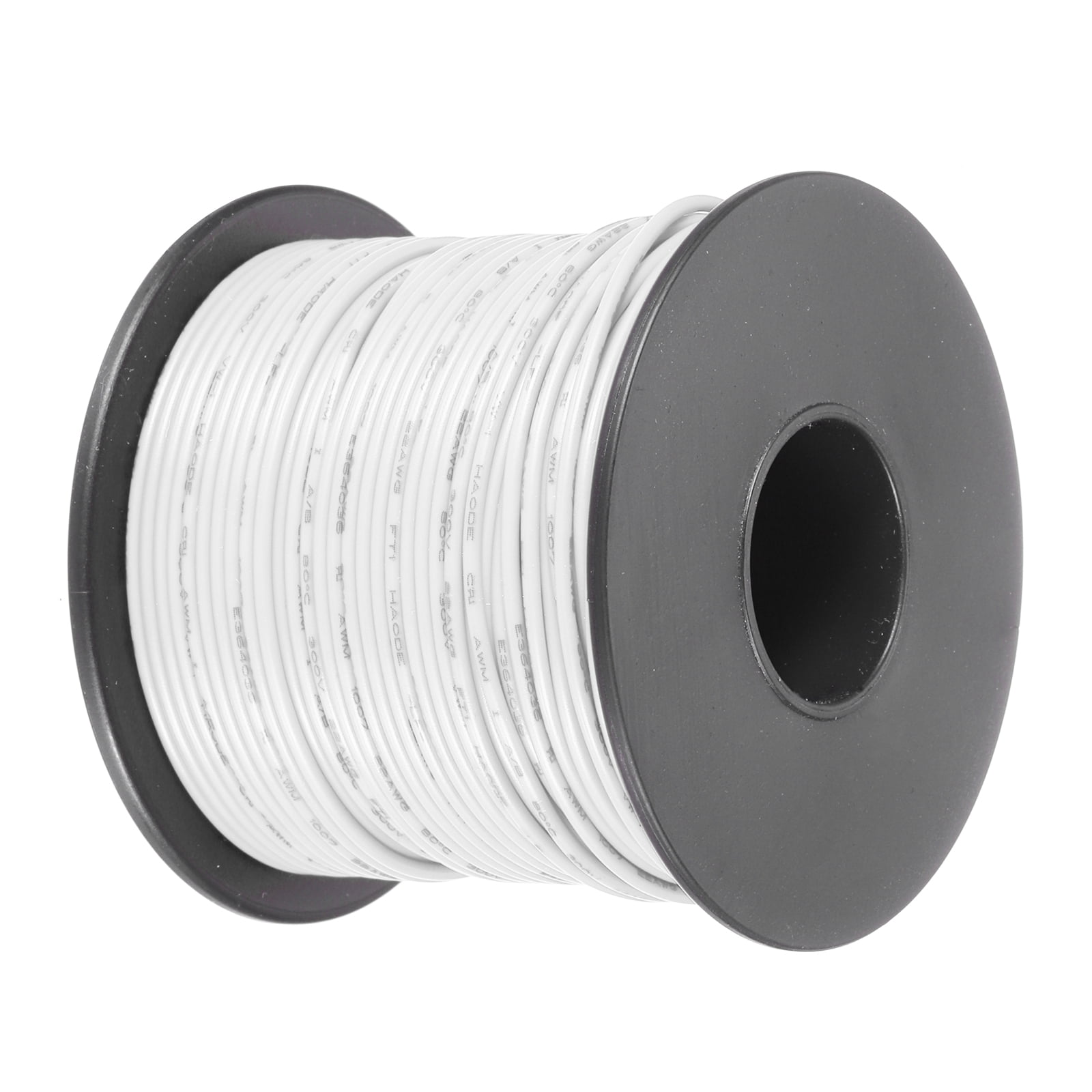 Uxcell 22AWG Stranded Hookup Wire 50m/164ft White, Electrical UL1007 ...