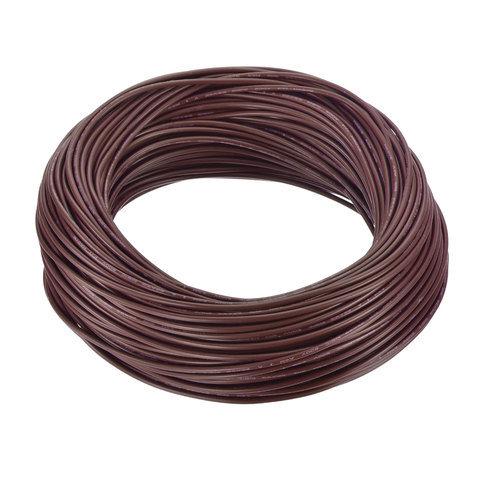 22AWG Wire 22 Gauge Stranded Wire Hookup Wire, UL1015 Tinned Copper Wire 50m/164ft Brown ...
