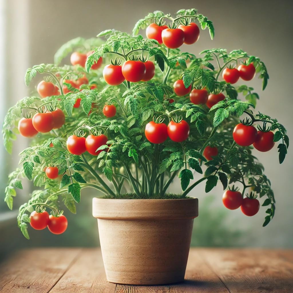 22Day Seeds: Seeds TWE5 Red Indoor Dwarf Tomato Santa Claus/Determinate ...
