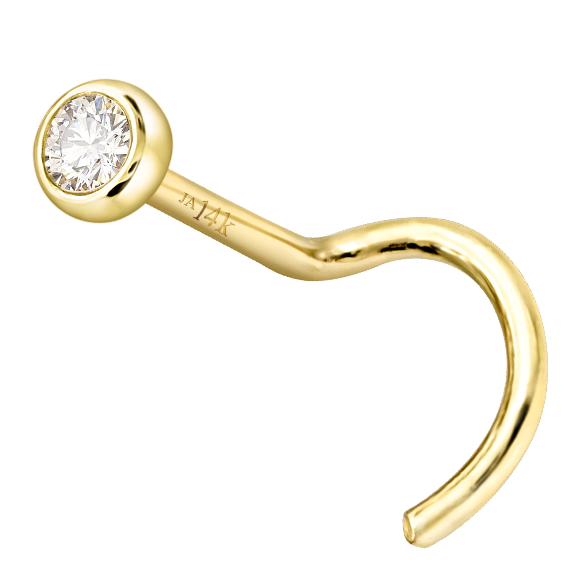 Diamond Nose Ring Jewelry Avalanche 22G 14K Gold Bezel-set Black ...